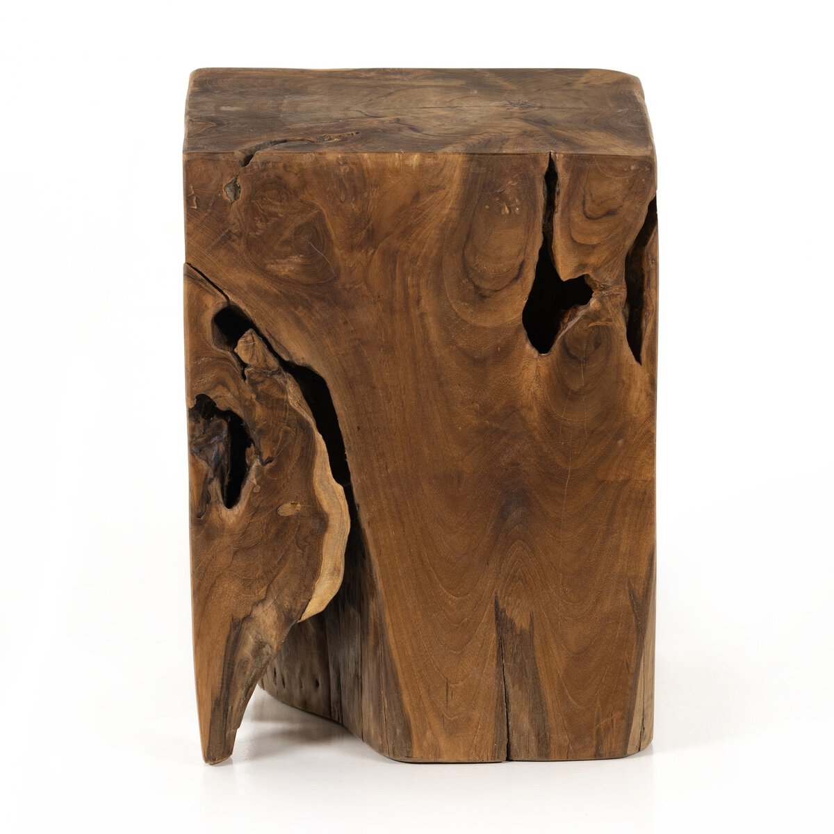 TEAK SQUARE STOOL AGED NATURAL STEAK – Lulu Puras